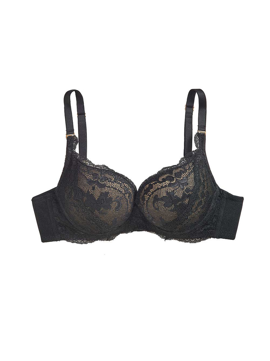 Elsie Lace Bra, Contoured, Push-Up, Petite, Demi-Cup, Small Sizes