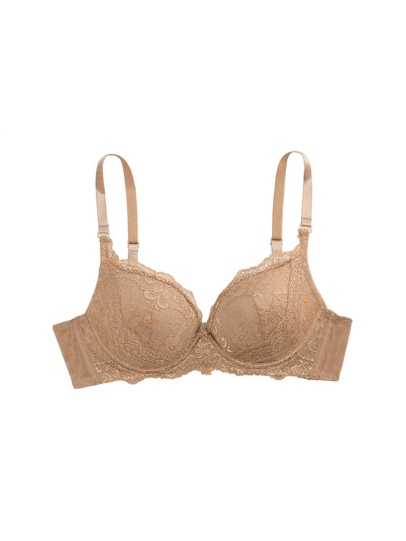 Elsie Lace Bra, Contoured, Push-Up, Petite, Demi-Cup, Small Sizes