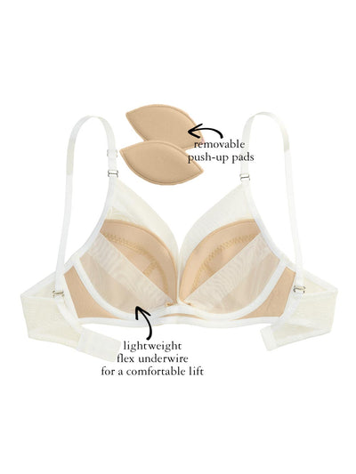 Jennifer Lace Bralette, Petite, Removable Padding, Light Push-Up, Lace