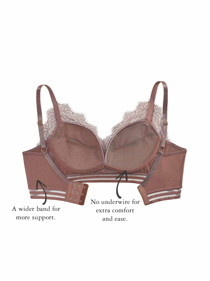 Caroline Wire-free Bra, Lightly Lined Cups, Petite, Bralette, Lace